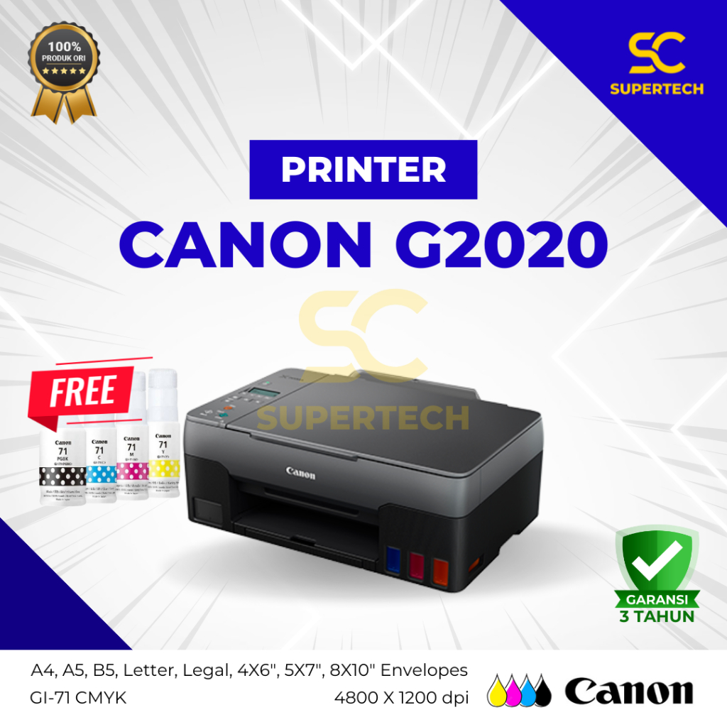 Jual PRINTER CANON PIXMA G2020 Lengkap dengan Tinta Ori! Garansi 3 ...