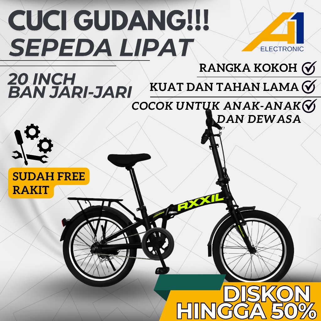 Jual [Cuci Gudang] Sepeda Lipat Dewasa Folding Bike Axxil 20 Inch ...