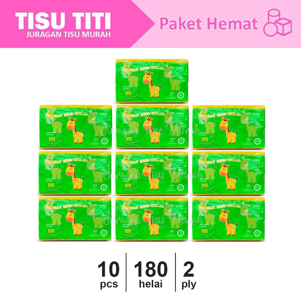 Jual Tissue titi 180 helai paket 10 pcs | Shopee Indonesia