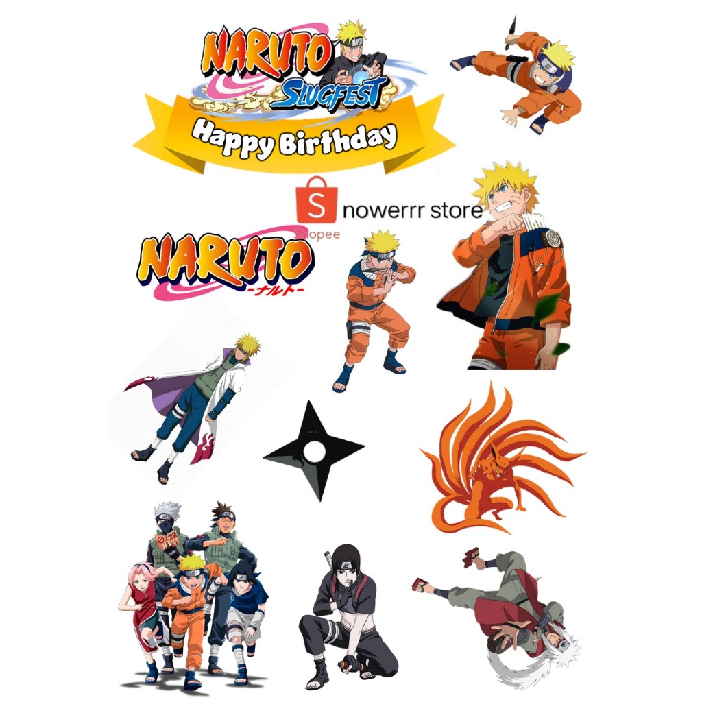 Jual TOPPER CAKE NARUTO FREE CUSTOM NAMA | HIASAN KUE ULTAH TEMA NARUTO ...