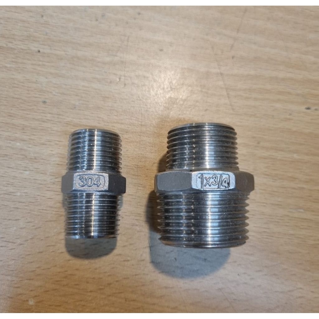 Jual Double Neppel Reducer Stainless SS304 Vlok Double Nipple Double ...