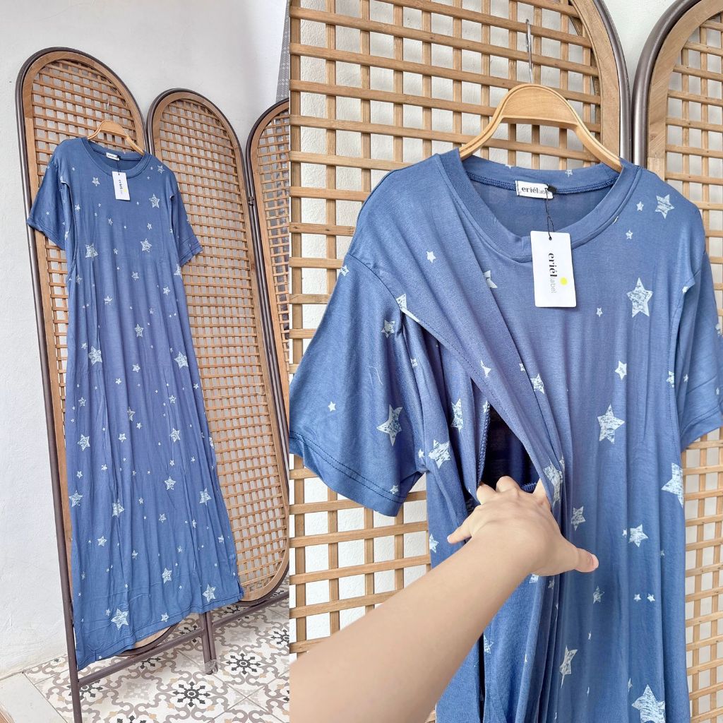 Jual AIRY - Daster Panjang Hamil Menyusui Spandek Rayon Stretch Semata ...