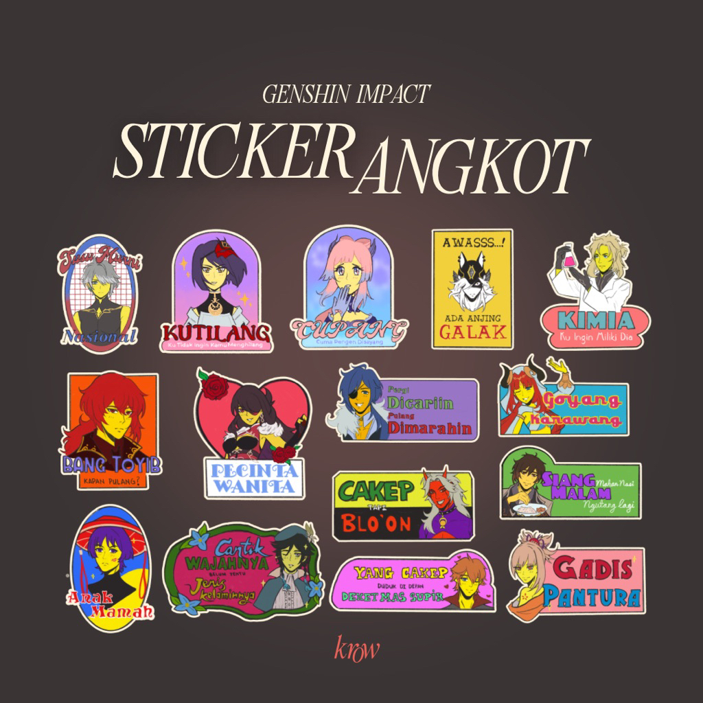 Jual Sticker Angkot Genshin Impact (Satuan) | Shopee Indonesia