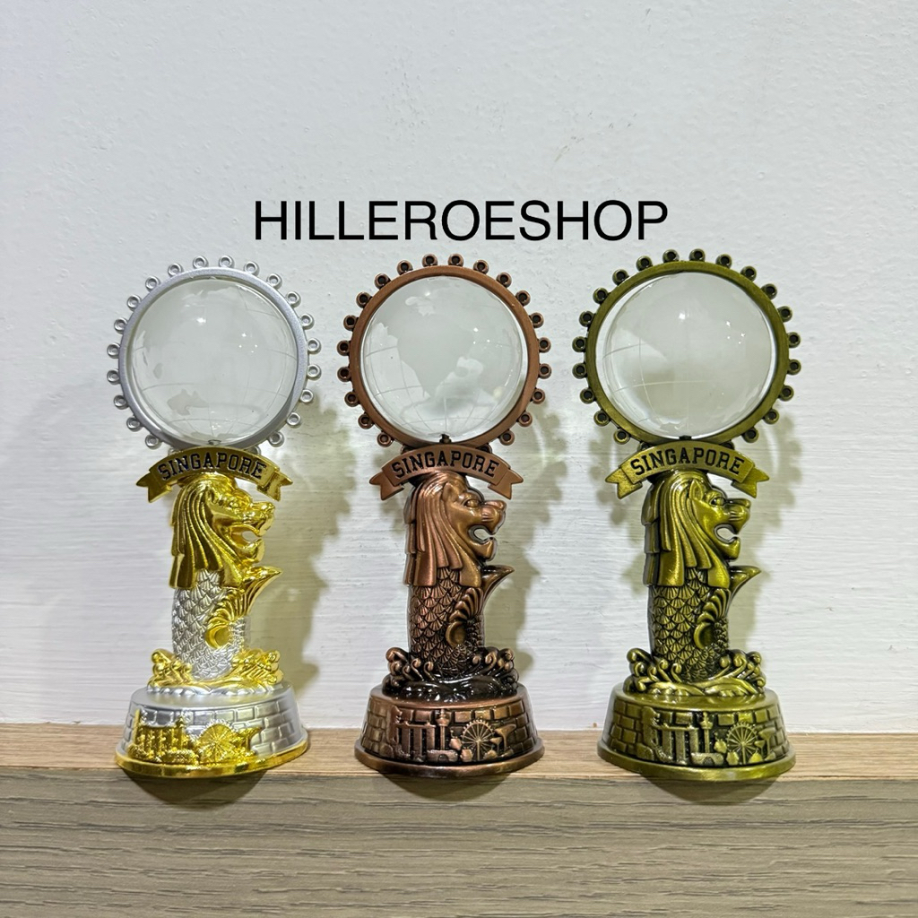Jual SOUVENIR PAJANGAN KRISTAL GLOBE MERLION / OLEH OLEH SINGAPORE ...