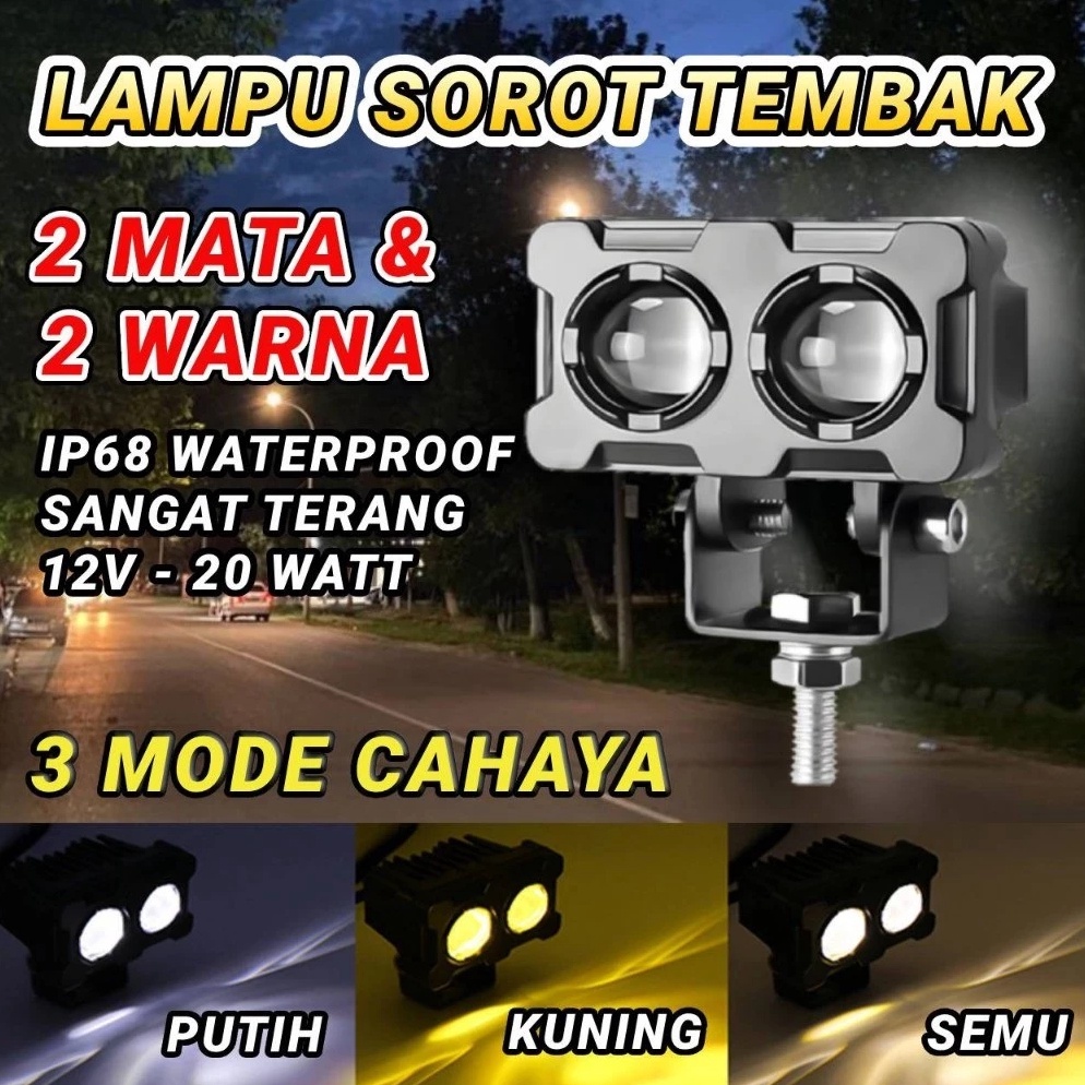 Jual KODE X25G Lampu Tembak Sorot LED Laser 2 Mata Tahan AirLampu Sorot ...