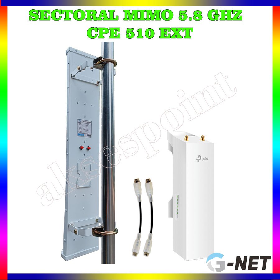 Jual Sectoral Mimo 5.8 GHz 20 dBi 120 derajat Plus CPE 510 EXT 27 DBM Bukan AirMax Ubiquity AM ...