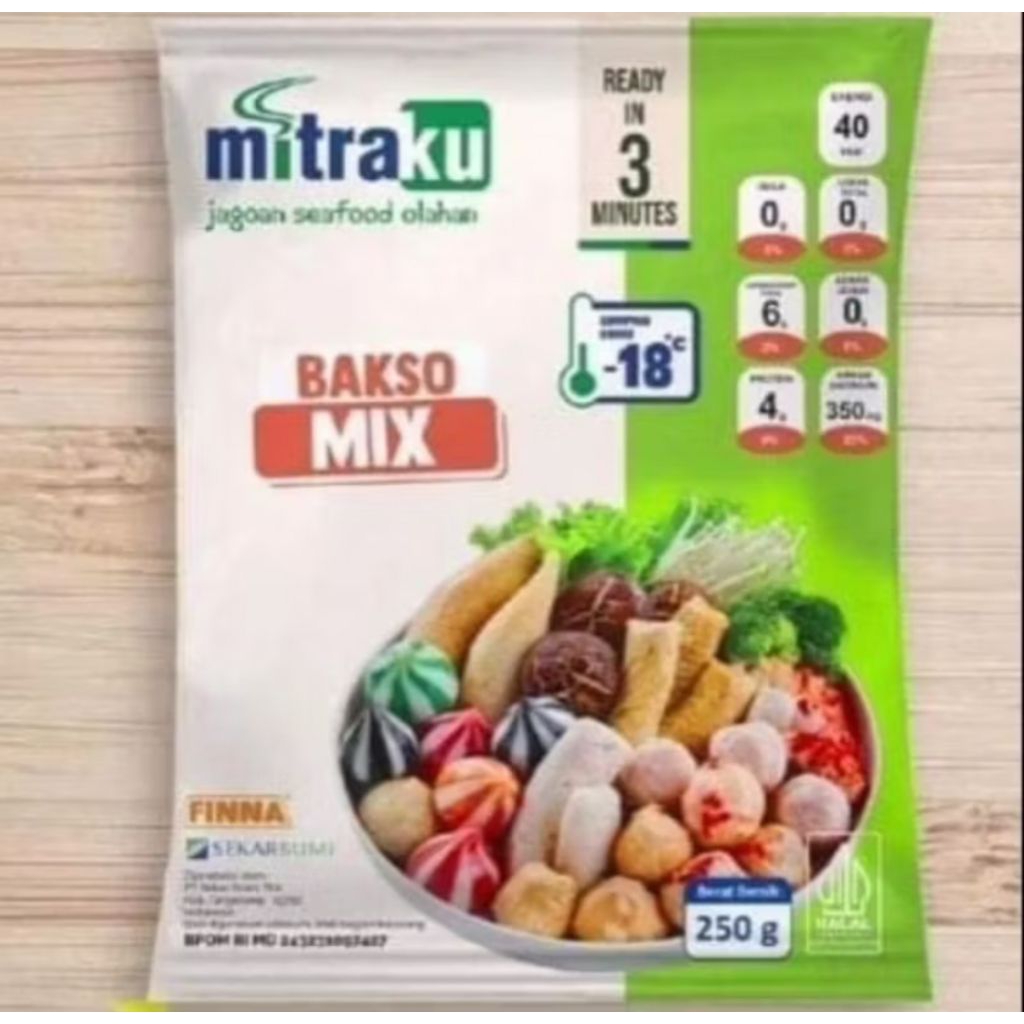Jual mitraku bakso mix baso ikan campuran 500gr | Shopee Indonesia