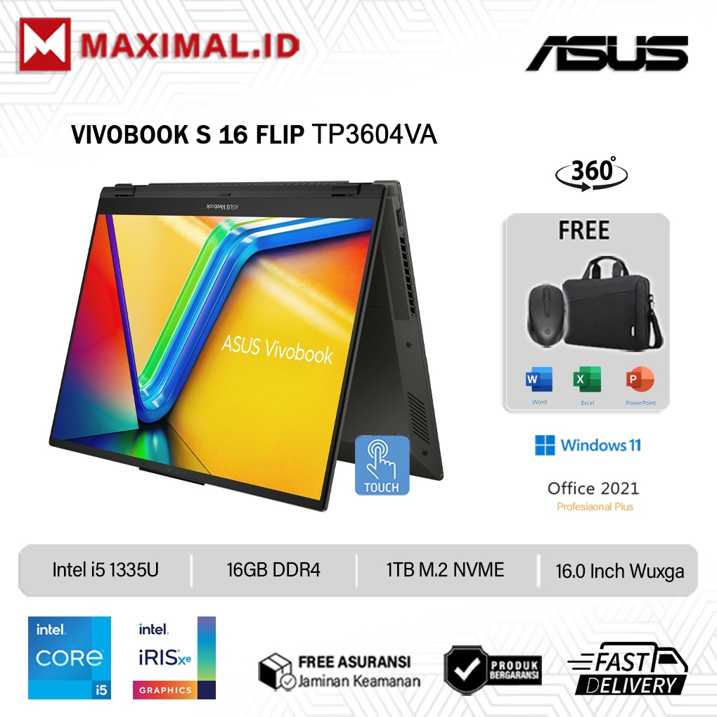 Jual Laptop ASUS VIVOBOOK S 16 FLIP TP3604VA Intel i5 1335U Ram 16GB ...