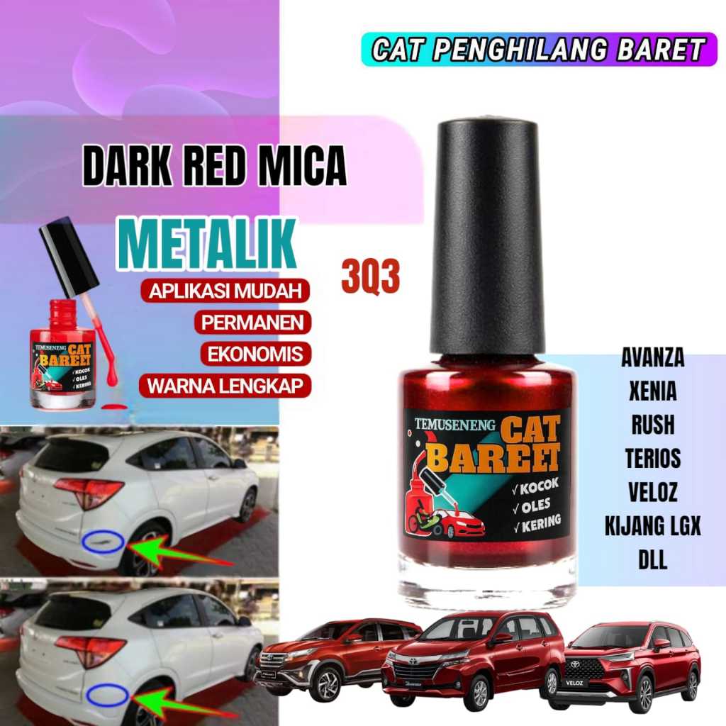 Jual Cat Dark Red Mica 3Q3 Scarlet Red Merah Metalik Pengilang Baret ...