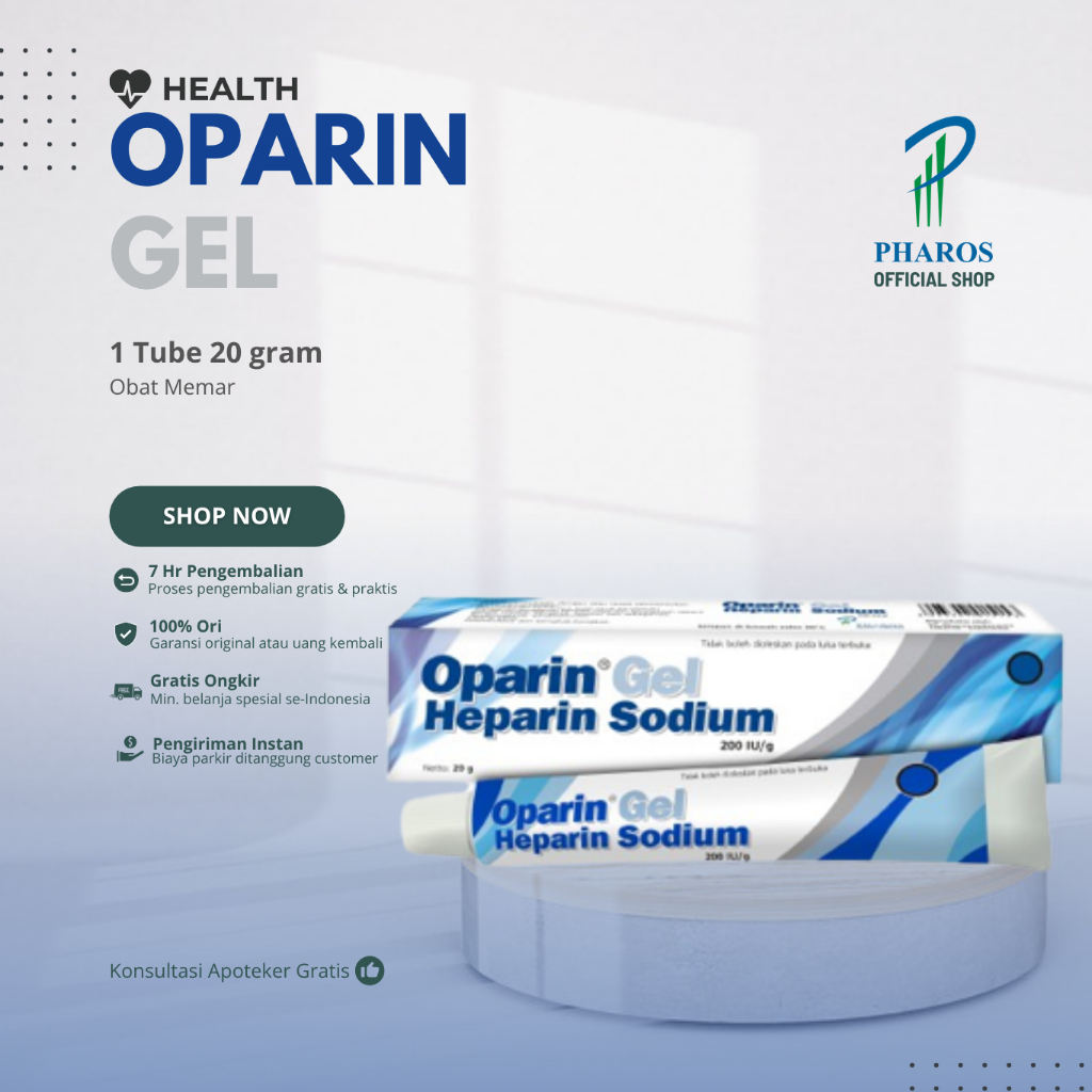 Jual Oparin Gel 20 Gram / Heparin Sodium / Pembekuan Darah / Cedera ...