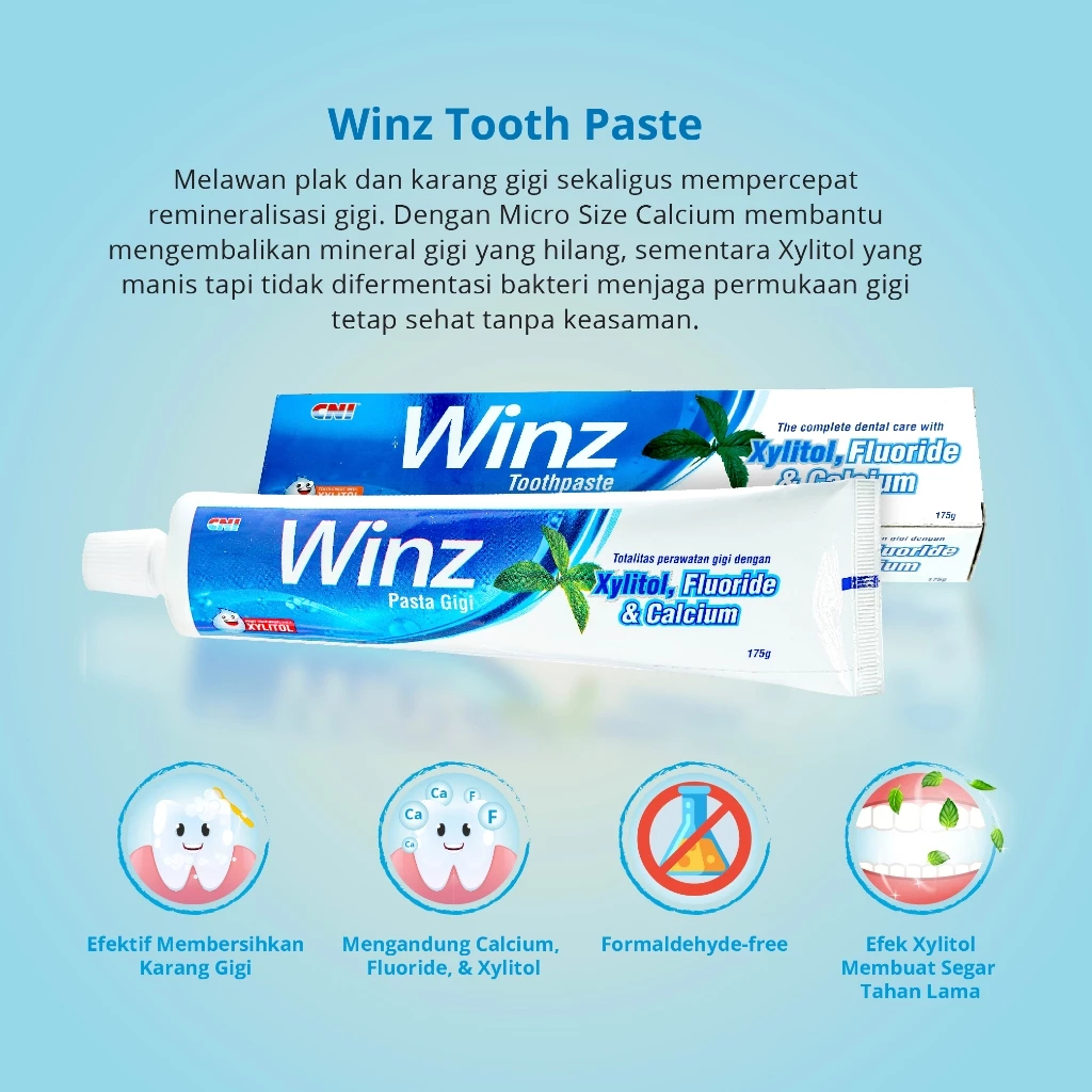 Jual Winz Toothpaste dengan kombinasi Flouride, Xylitol dan Micro Size ...