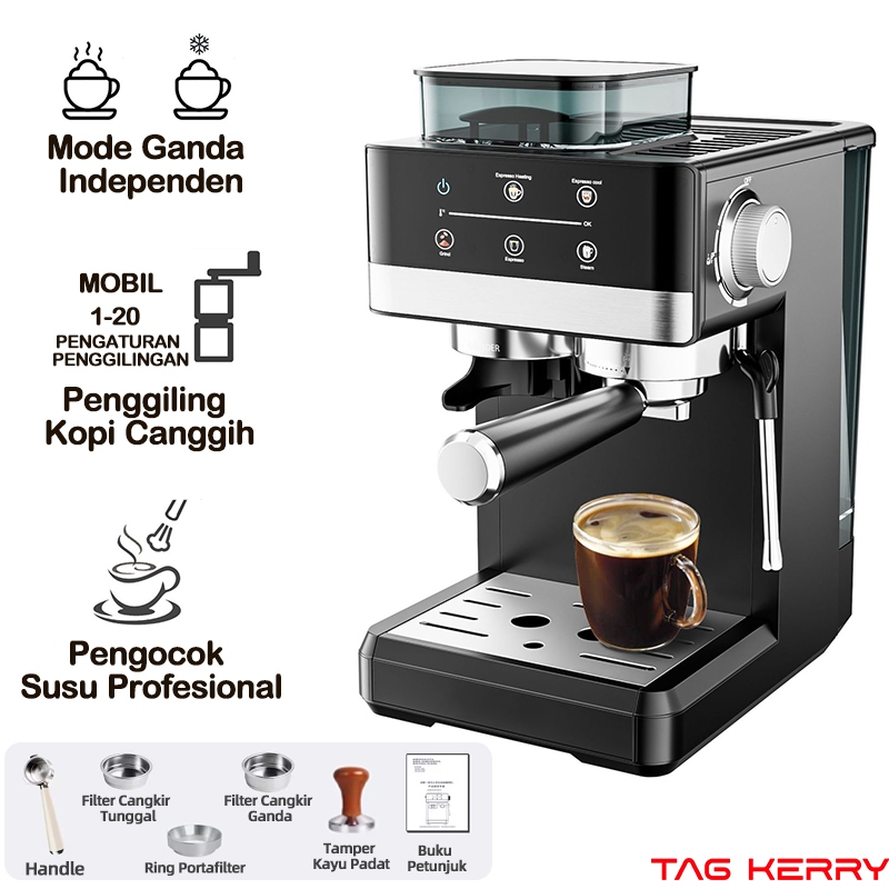Jual Mesin Kopi Espresso dengan Grinder 20 BAR Penggiling Kopi Digital ...