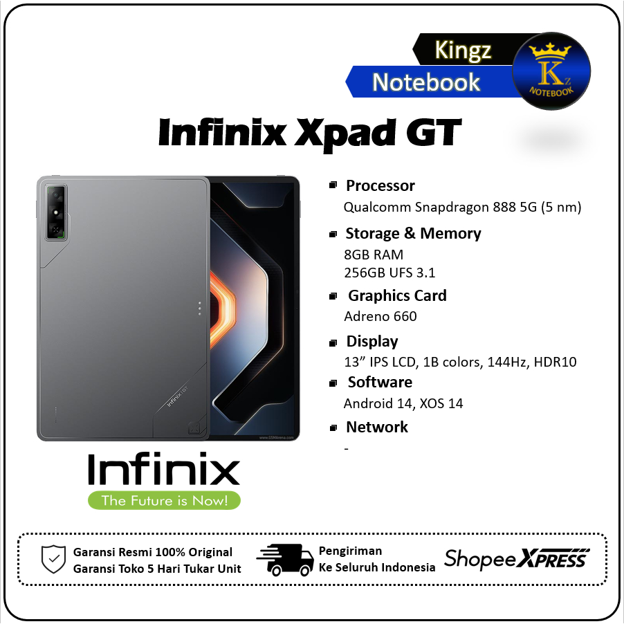 Jual Infinix Xpad GT Snapdragon 888 8GB 256GB Garansi Resmi | Shopee ...