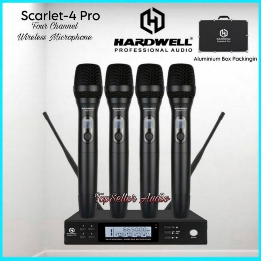 Jual Microphone Handheld Wireless Hardwell Scarlet 4 Pro 4 Channel ...