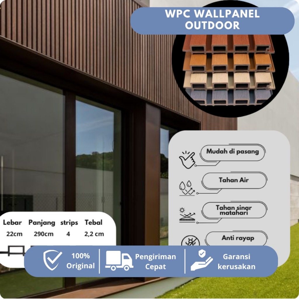 Jual WPC Outdoor Wood Panel Kisi Kisi WallPanel Outdoor Dinding /Pagar /Wall Panel Exterior ...