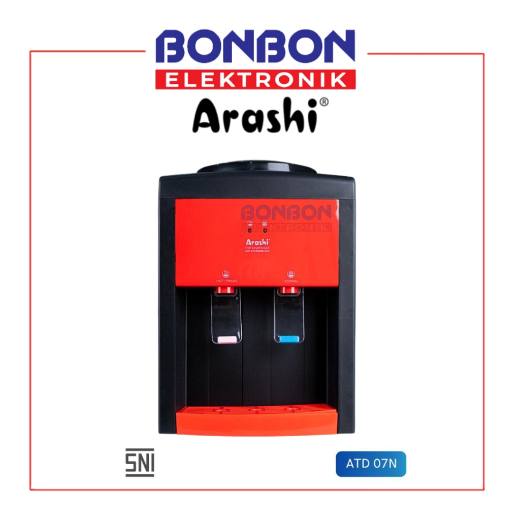 Jual Arashi Dispenser Galon Atas ATD 07N / ATD07N / ATD-07N - Redblack ...