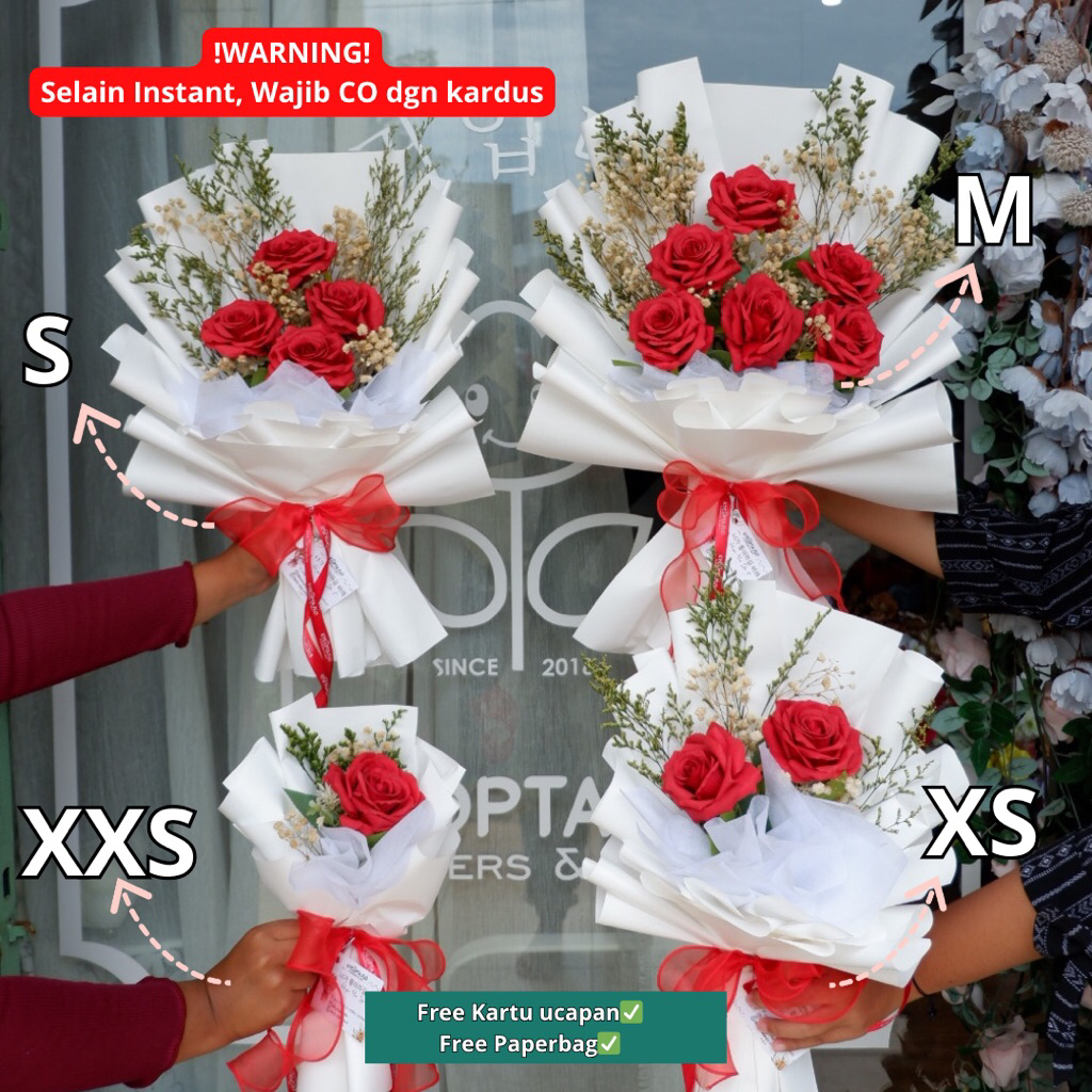 Jual Buket Bunga Kode "ROSE IN WHITE" | Shopee Indonesia