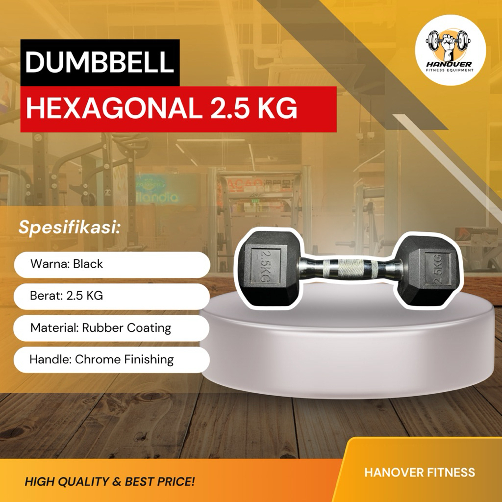 Jual HANOVER FITNESS | Dumbell hexagonal 2,5 kg IMPORT ORIGINAL barbel ...