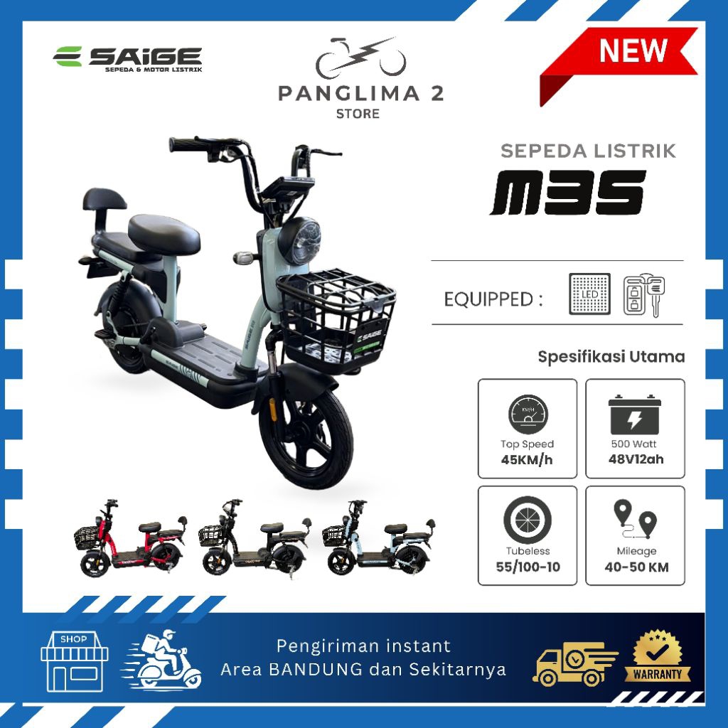 Jual Sepeda Listrik Saige M35 45km/h - Bergaransi | Shopee Indonesia