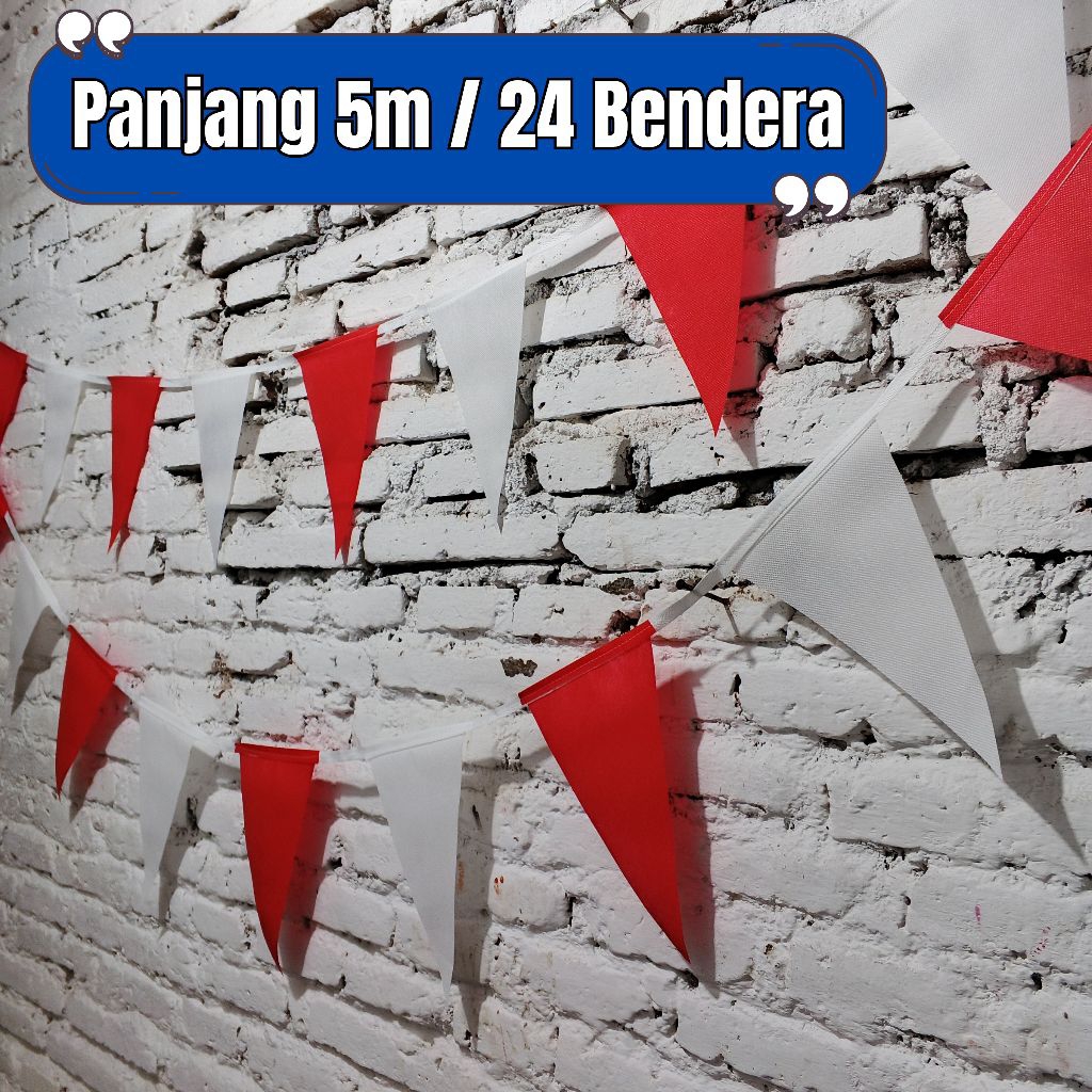 Jual BENDERA SEGITIGA RENTENG / RONTEK/AGUSTUSAN / MERAH PUTIH / WARNA / ULANG TAHUN / PESTA ...
