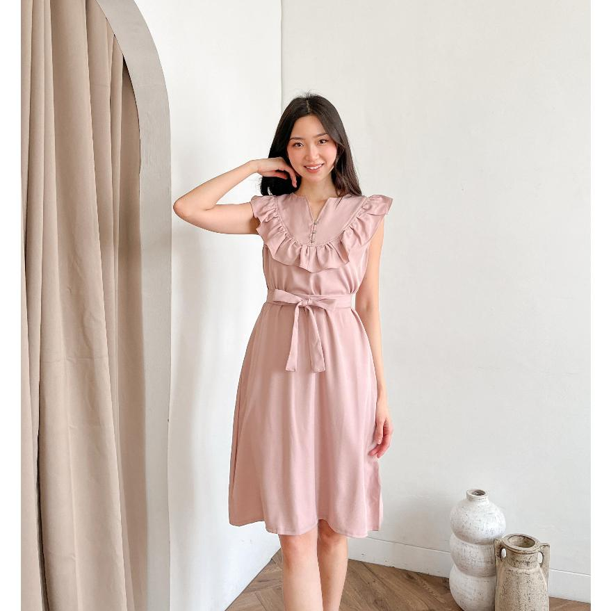 Jual [COTTON BELLS] KAYLEA DRESS | MIDI FASHION KOREA | GAUN PREMIUM ...