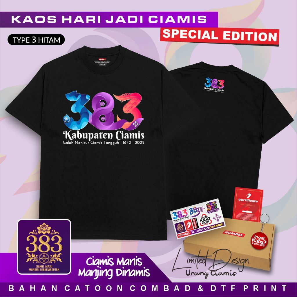 Jual Kaos Logo HUT Ciamis 383 Official Juara 2 Kaos Distro Ciamis ...