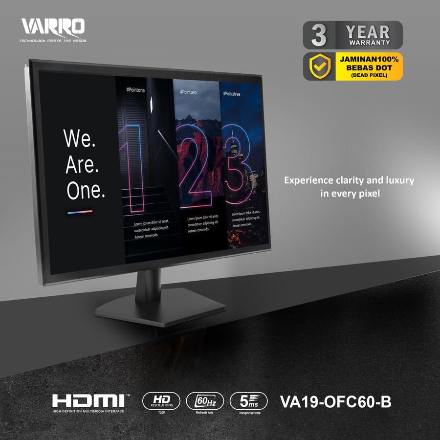 Jual MONITOR VARRO 19-OFC60-B 60Hz - 5ms - HD ( 3 Tahun ) | Shopee ...
