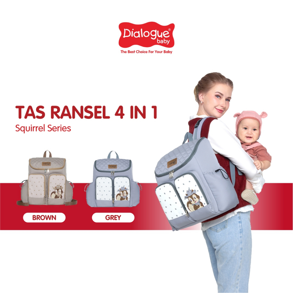Jual DIALOGUE BABY Tas Perlengkapan Bayi Ransel 4IN1 Squirrel Series ...