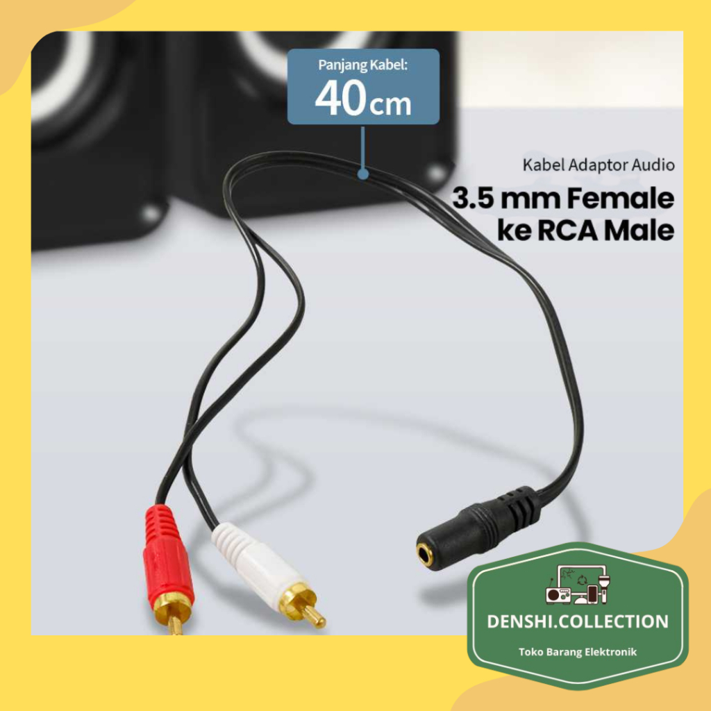 Jual Kabel Adaptor Audio 3.5mm Female ke RCA Male HiFi 40cm I Kabel RCA ...