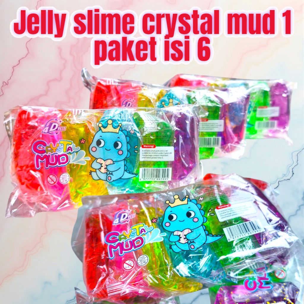Jual Mainan Viral Edukasi Anak Jelly Slime crystal mud 1 paket isi 6 pcs | Shopee Indonesia