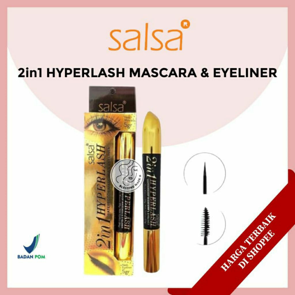 Jual SALSA 2 in 1 Hyperlash Waterproof Mascara & Eyeliner || by Grosir ...