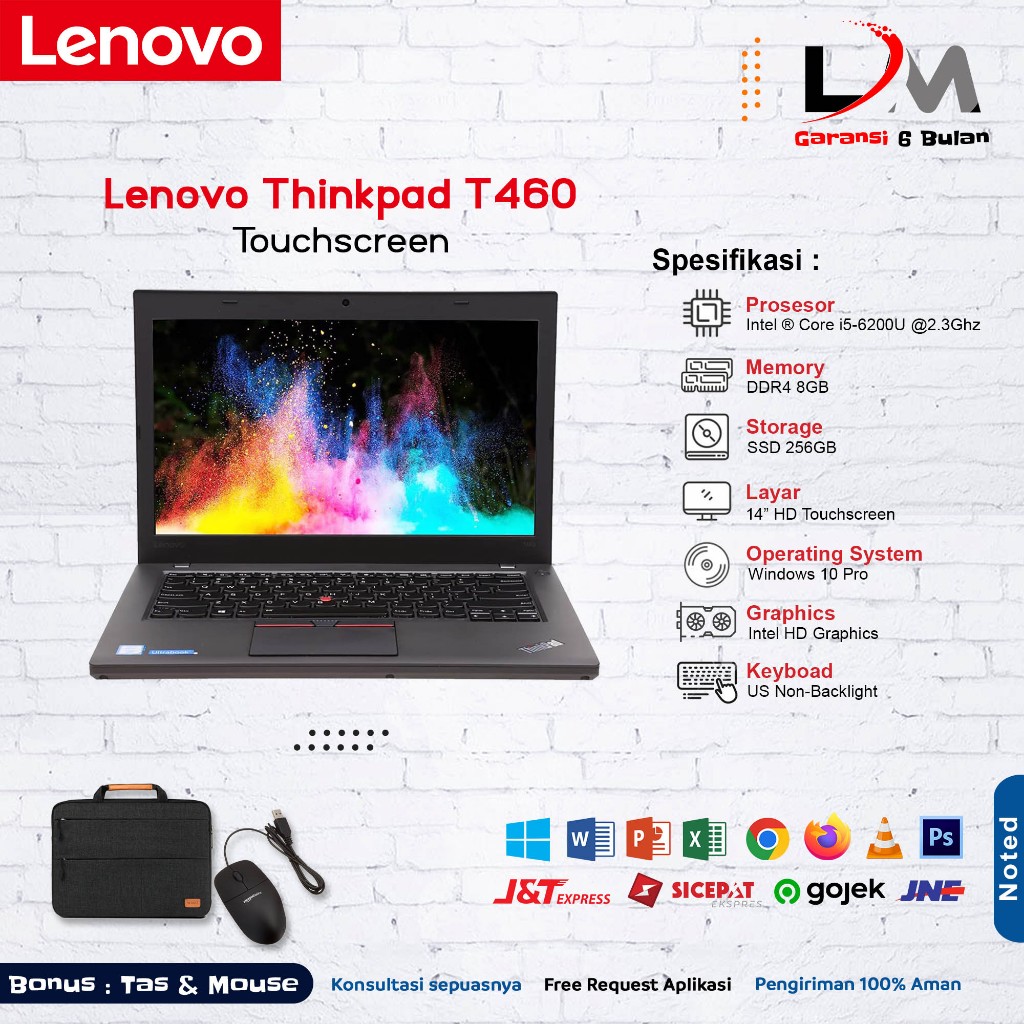 Jual Lenovo Thinkpad T460 Touchscreen Intel Core i5-6200U Ram 8GB SSD ...