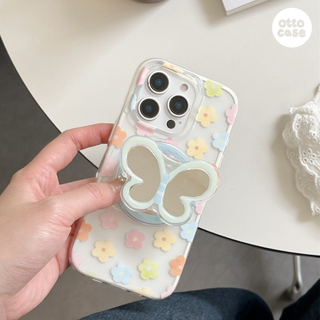 Jual ottocase | simple cute phone case with mirror pop socket for ...