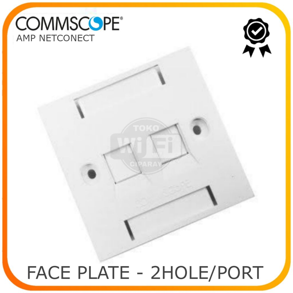 Jual Faceplate AMP Commscope 1 Hole 2 Hole Face Plate RJ45 Modular ...