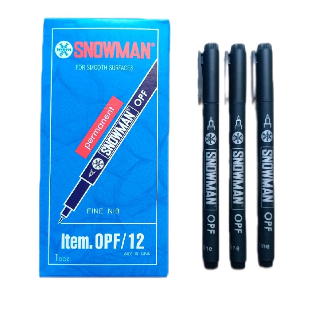 Jual Spidol Permanen untuk permukaan halus kaca, keramik, besi ( Spidol Snowman OPF Fine NIB ...