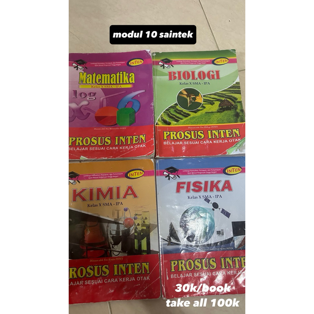 Jual MODUL PRELOVED INTEN KELAS 10 (FIS KIM MAT BIO) | Shopee Indonesia