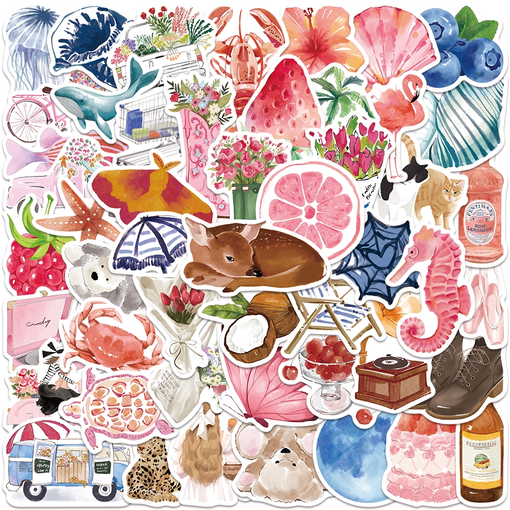 Jual COD 50PCS Gaya pink lucu stiker untuk Buku Tempel/Buku Harian/HP ...