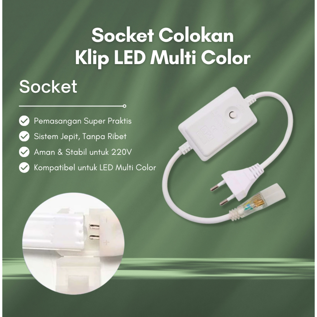 Jual Soket Colokan LED 220V Multi Warna + Kontrol | Sambungan LED ...