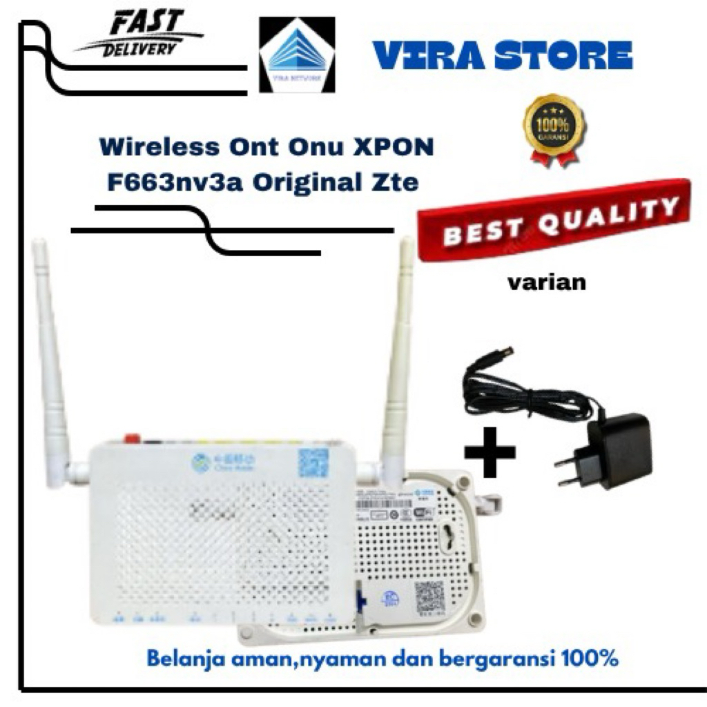 Jual Wireless Ont Onu XPON F663nv3a Original Zte Include adaptor 12V 1a ...