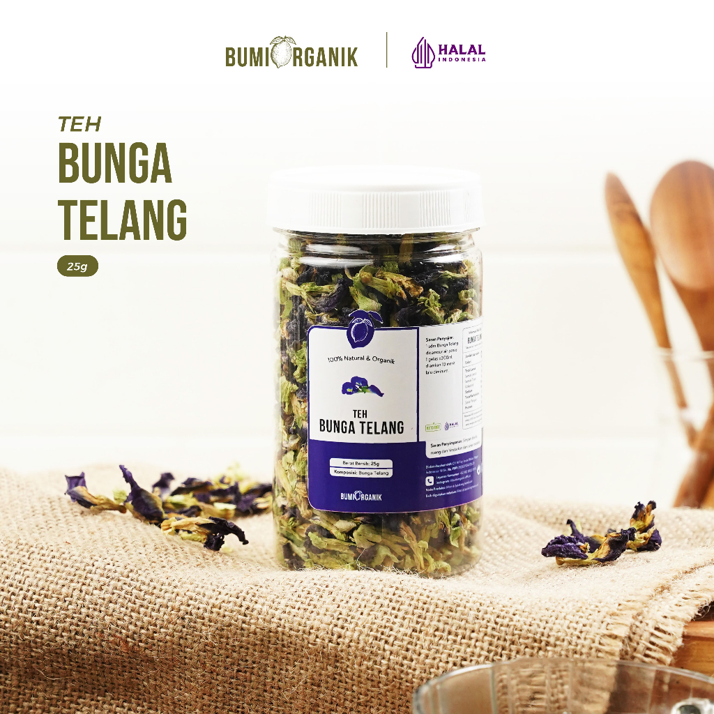 Jual TEH BUNGA TELANG KERING SEGAR ORGANIK 25G BUMI ORGANIK / BUTTERFLY ...