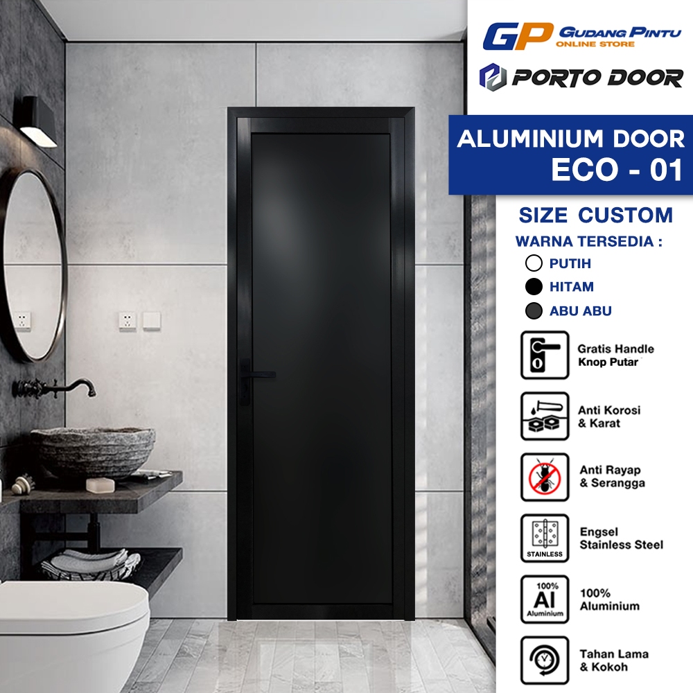 Jual PORTO DOOR PINTU ALUMINIUM / ALUMUNIUM ECO-01 CUSTOM UKURAN ACP ...