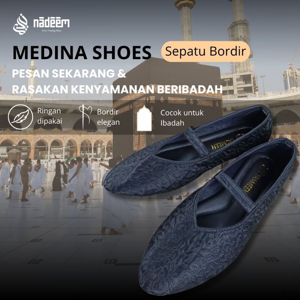 Jual 𝐍𝐚𝐝𝐞𝐞𝐦 - Sepatu Umrah/Haji Medina | Sepatu bordir | Sepatu Haji ...