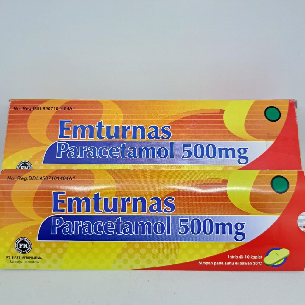 Jual EMTURNAS 500 MG TABLET / STRIP 10 TAB / PARACETAMOL 500 MG / DEMAM ...