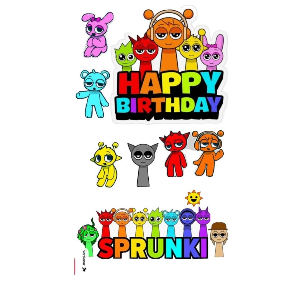 Jual SPRUNKI/TOPPER CAKE SPRUNKI CUSTOM NAMA/ HIASAN KUE ULTAH TEMA ...