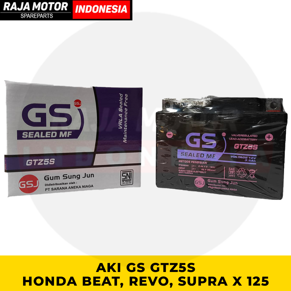 Jual Aki Motor Honda BEAT, REVO, SUPRA X 125 - GS GTZ5S | Shopee Indonesia