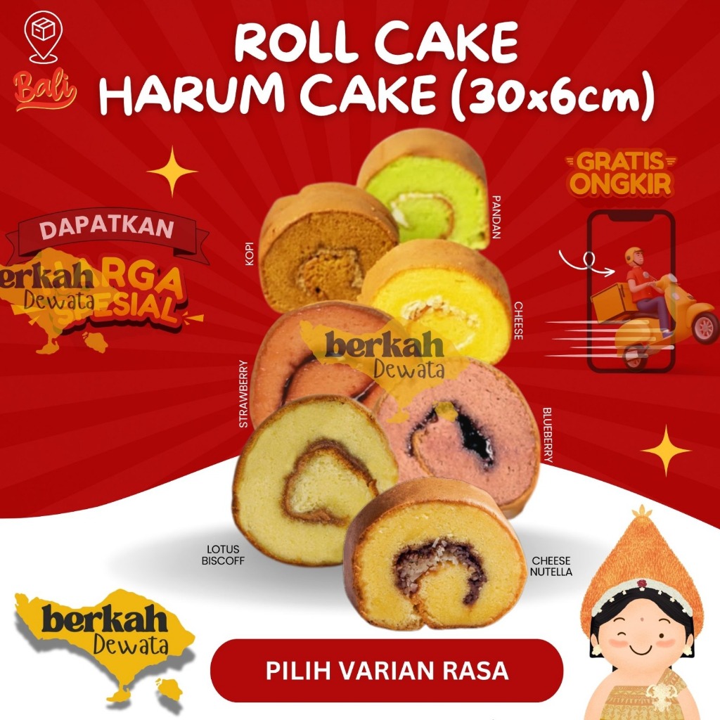 Jual Roll & Chiffon Harum Cake Oleh Oleh Khas Bali (Pilih Varian Cake ...