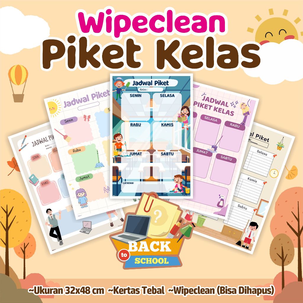 Jual Poster Jadwal Piket - Best seller poster piket sekolah - jadwal ...
