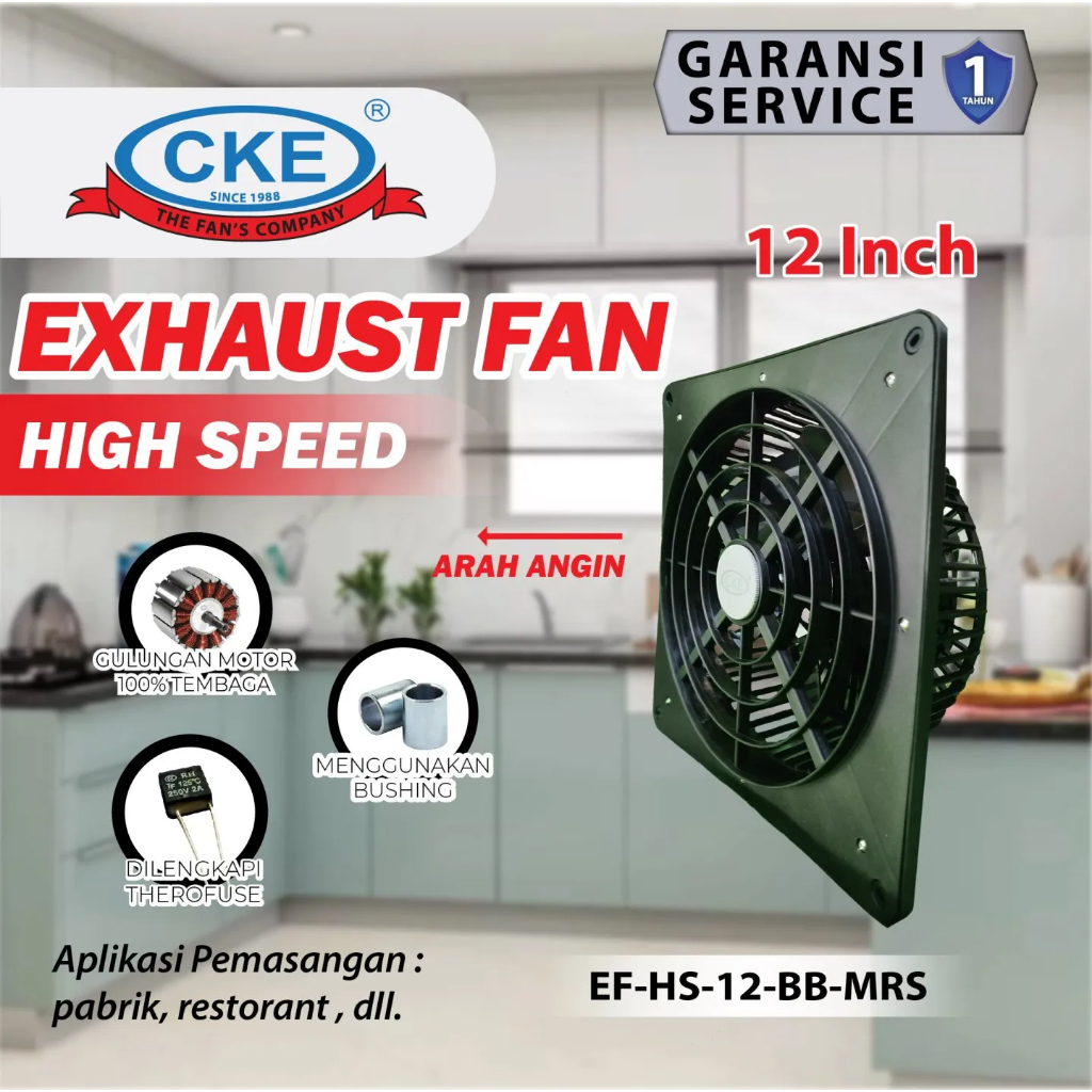 Jual CKE Exhaust Fan EF-HS-12-BB-MRS 12 Inch Blower Exhaust Bahan ...