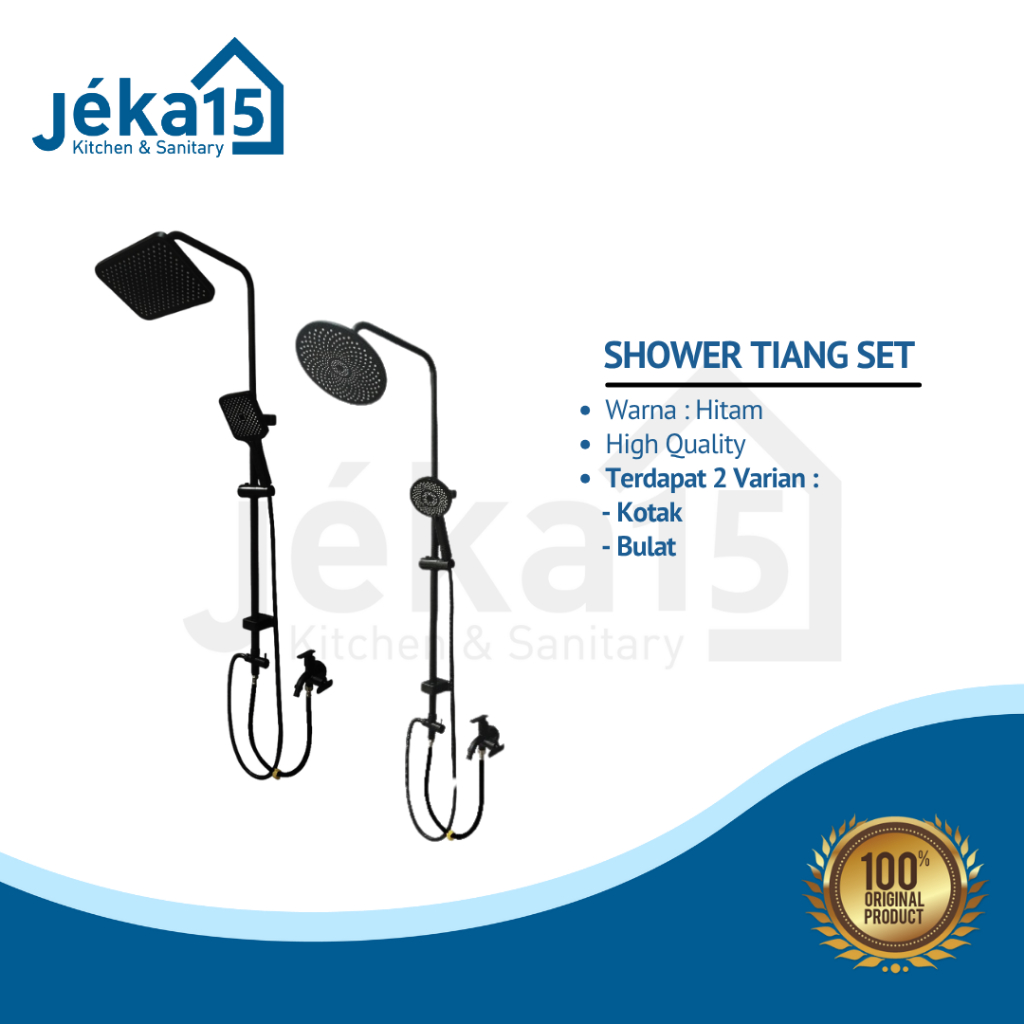 Jual Shower Tiang Set Hitam Elegant – Model Bulat & Kotak | Shower ...