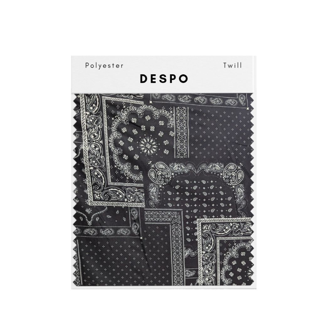 Jual Kain Limited Despo Twill Face - Bandana Pattern/Black (Non-strecth ...